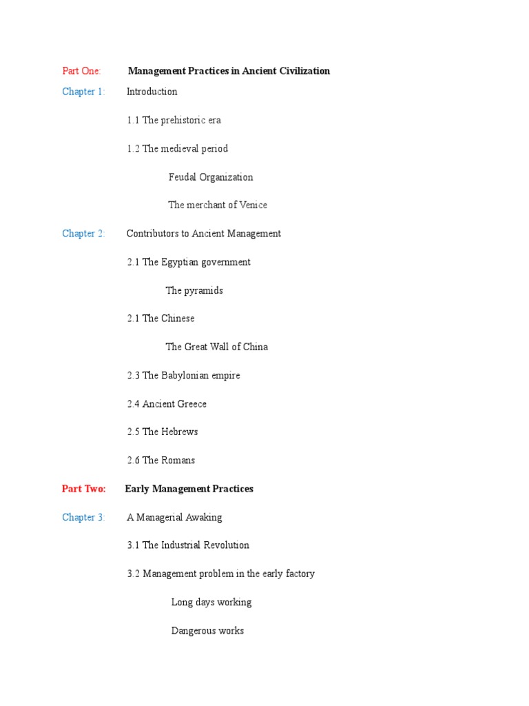 Management Practices in Ancient Civilization | PDF
