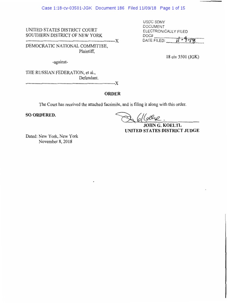Russian Embassy Letter | Sovereign Immunity | Jurisdiction