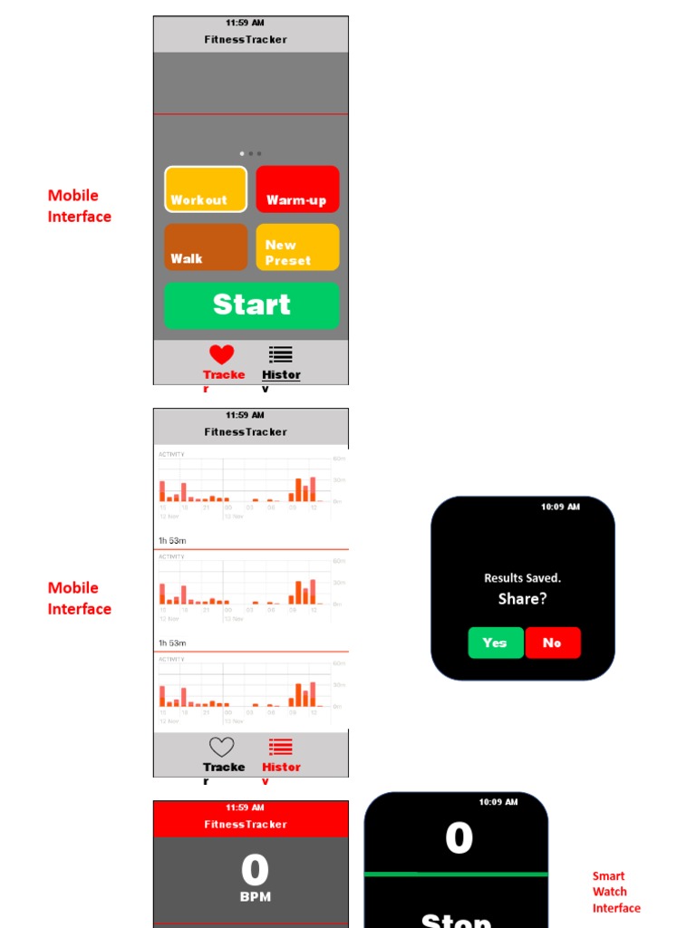 Fitness Tracker Mobile Interface Overview | PDF