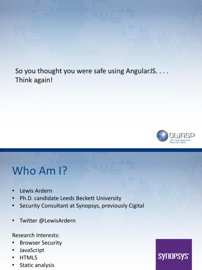 So You Thought You Were Safe Using Angularjs. - . - Think Again! | PDF ... So You Thought You Were Safe Using Angularjs. - . - Think Again! | PDF ...
