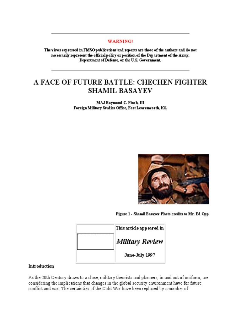 1997-06-01 A Face of Future Battle - Chechen Fighter Shamil Basayev ...
