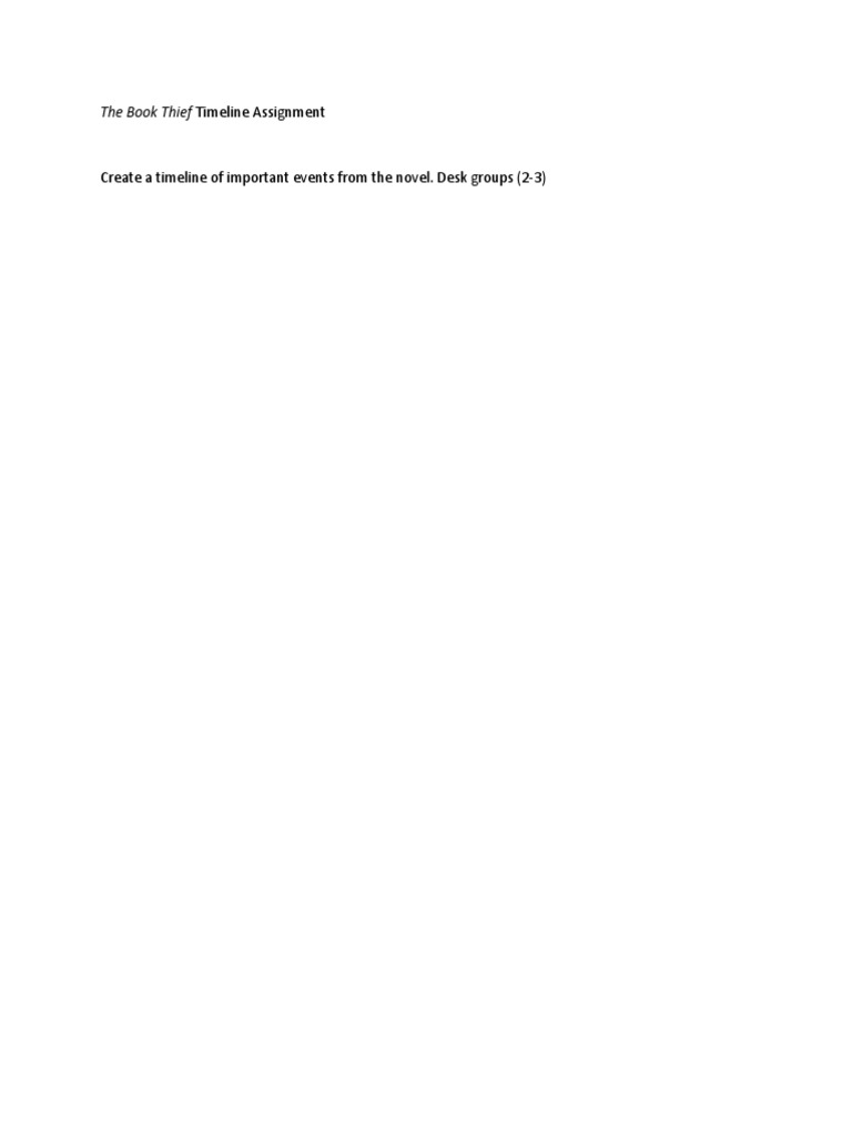 The Book Thief Timeline Assignment | PDF