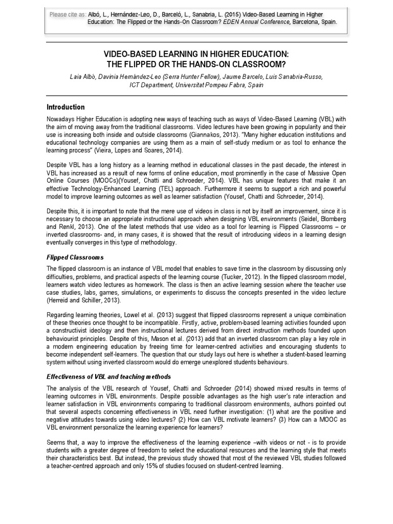 Video Based Learning | PDF | Educational Technology | Lecture