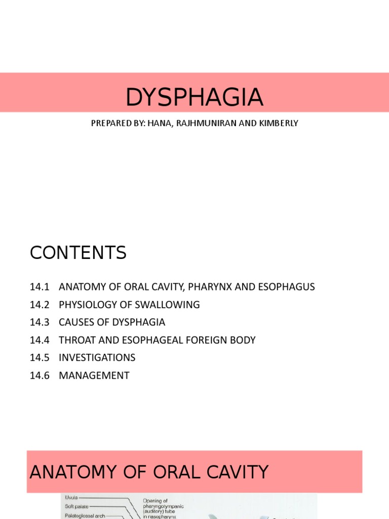Dysphagia (ENT Posting) | PDF | Esophagus | Gastroenterology
