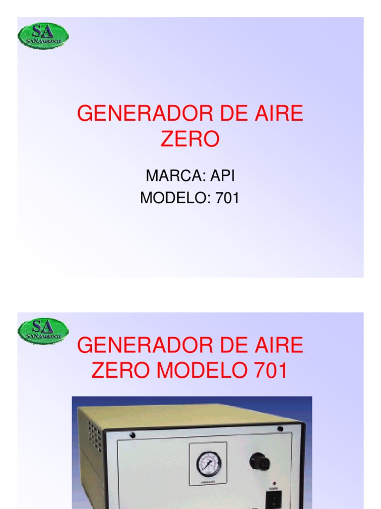 Generador de Aire Zero: Marca: Api MODELO: 701 | PDF | Bomba ...