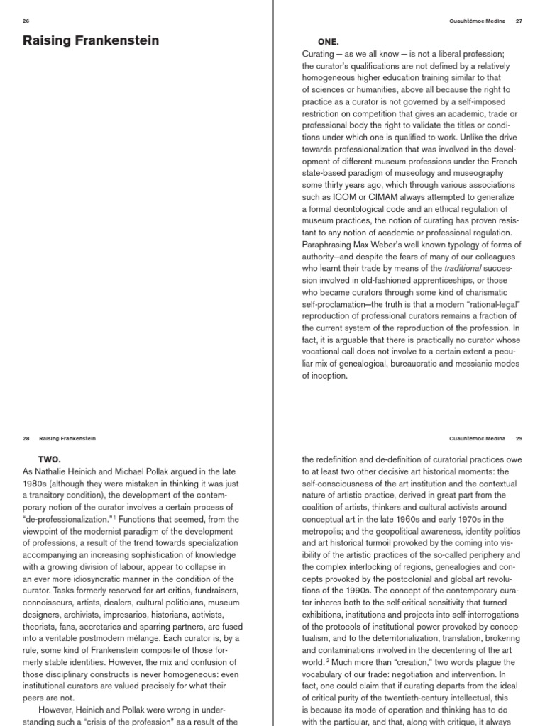 Raising Frankestein | PDF | Curator | Museology