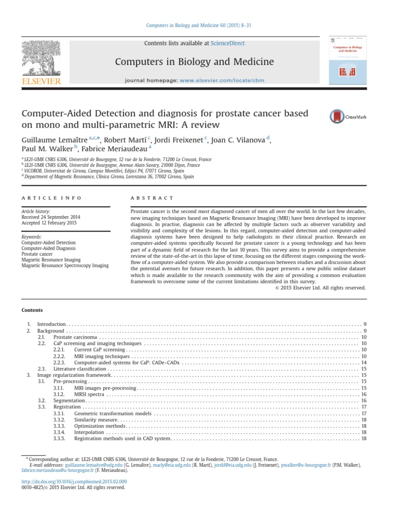 Computer-Aided Detection and Diagnosis For Prostate Cancer Based On ...
