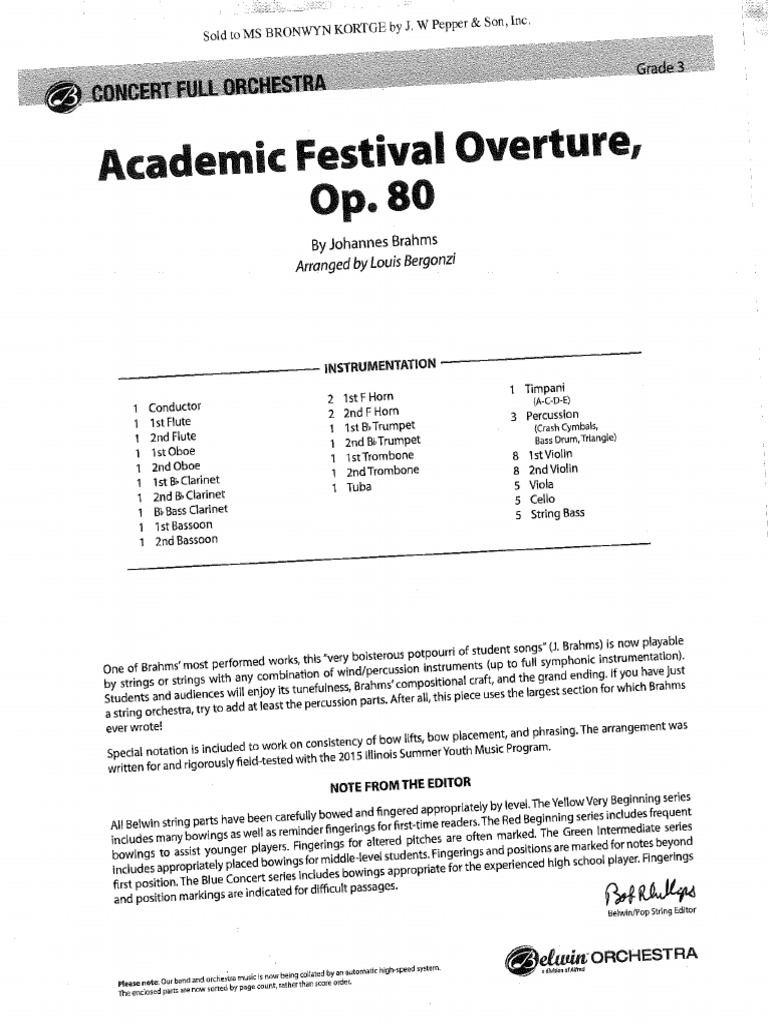 Academic Festival Overture | PDF