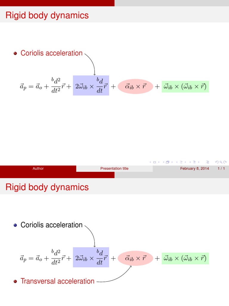 Rigid Body Dynamics and Acceleration | PDF