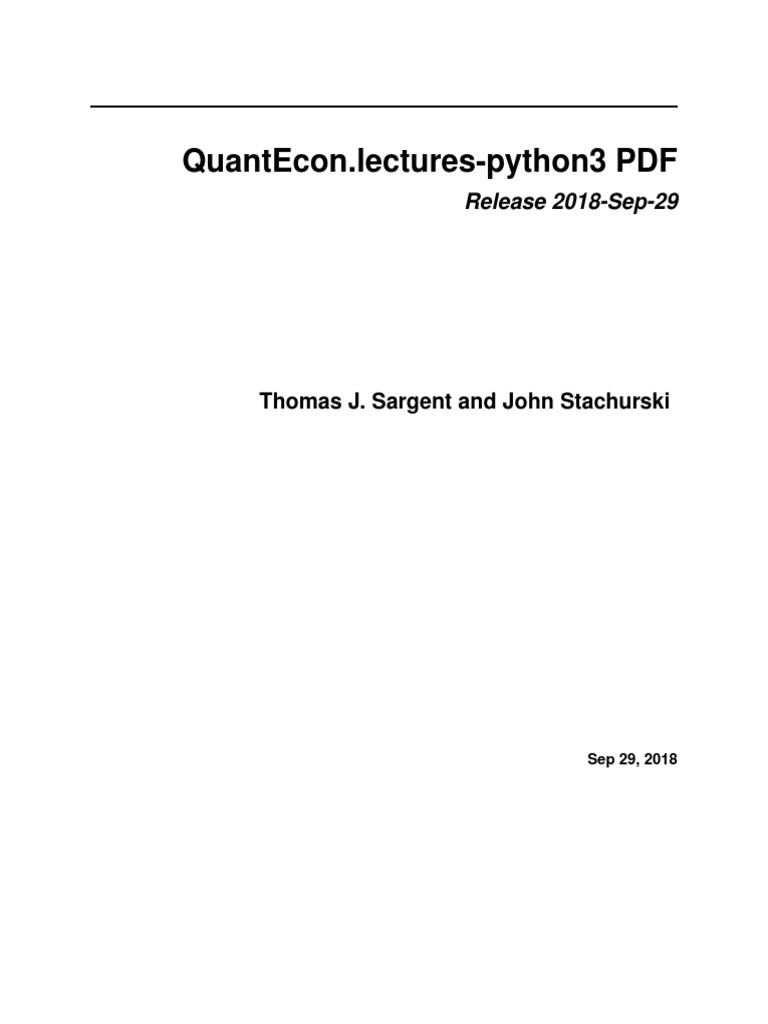 QuantEconlectures Python3 | PDF | Python (Programming Language ... QuantEconlectures Python3 | PDF | Python (Programming Language ...