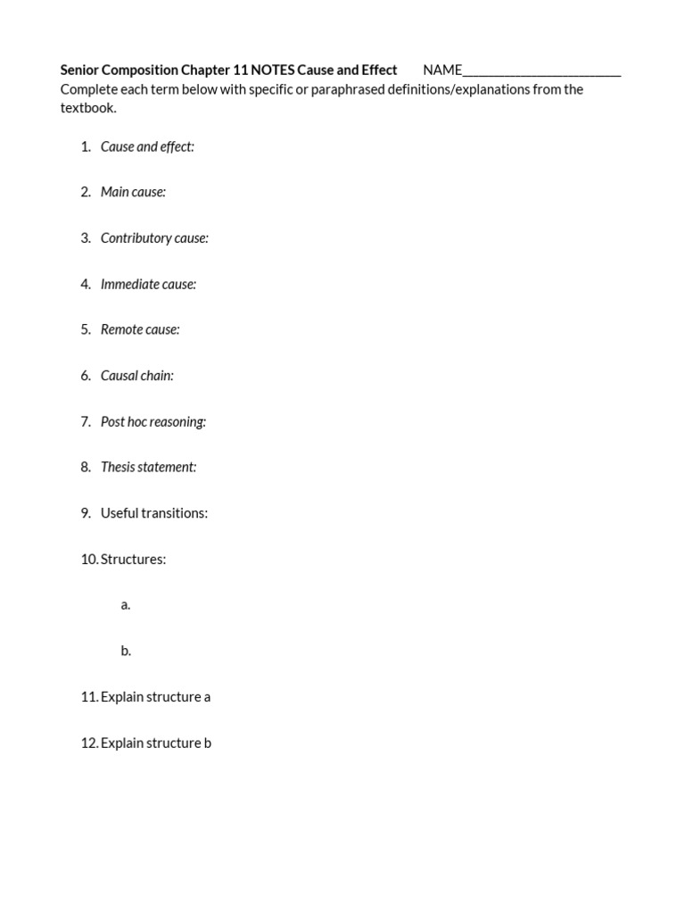 Cause and Effect Essay Packet 2018 | PDF | Causality | Essays