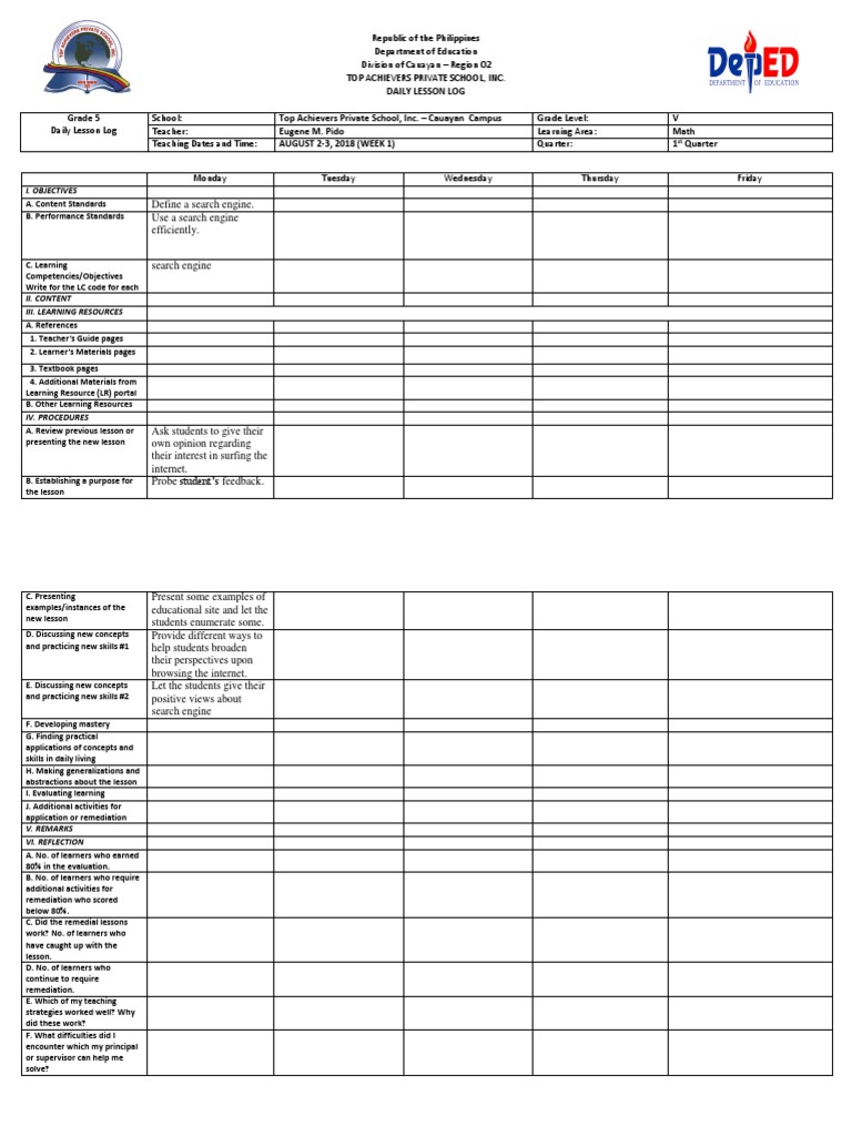 DLL Sample | Download Free PDF | Quality Of Life | Teachers