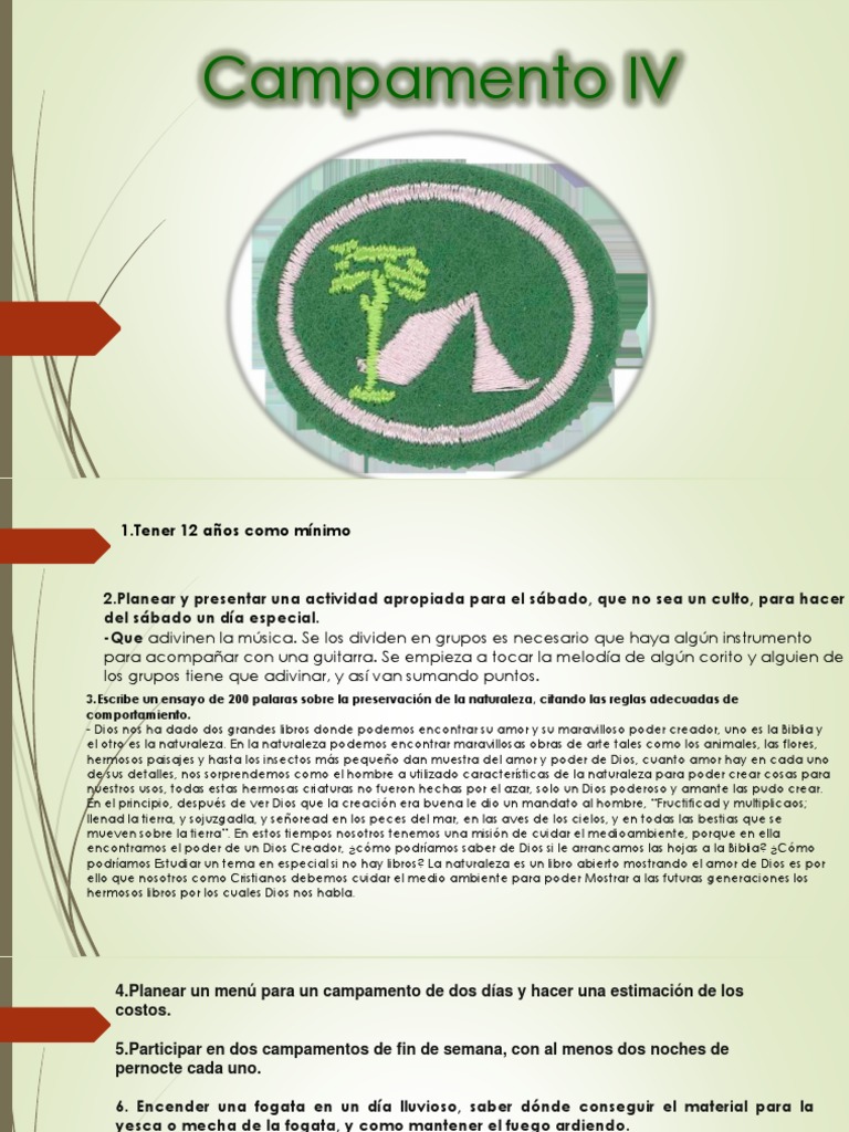 Guía Completa para Campamento IV | PDF | Agua | Alimentos
