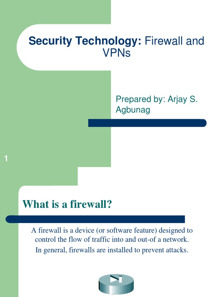 Security Technology Firewall And Prepared By Arjay S Agbunag Pdf