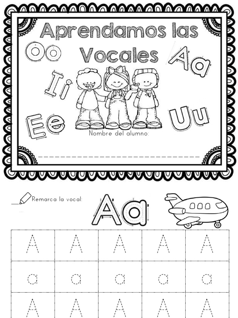Cuadernillo Vocales | Visión | Escritura