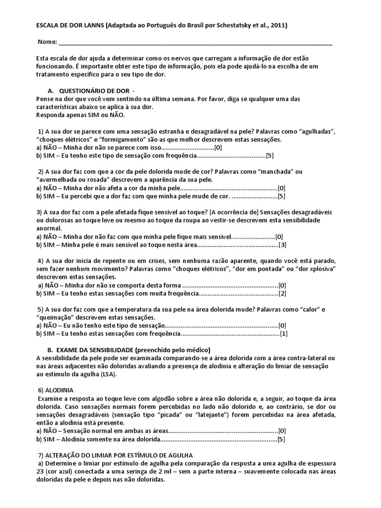 Escala-de-dor-LANNS-E-EVA.pdf | Dor | Estímulo (fFsiologia)