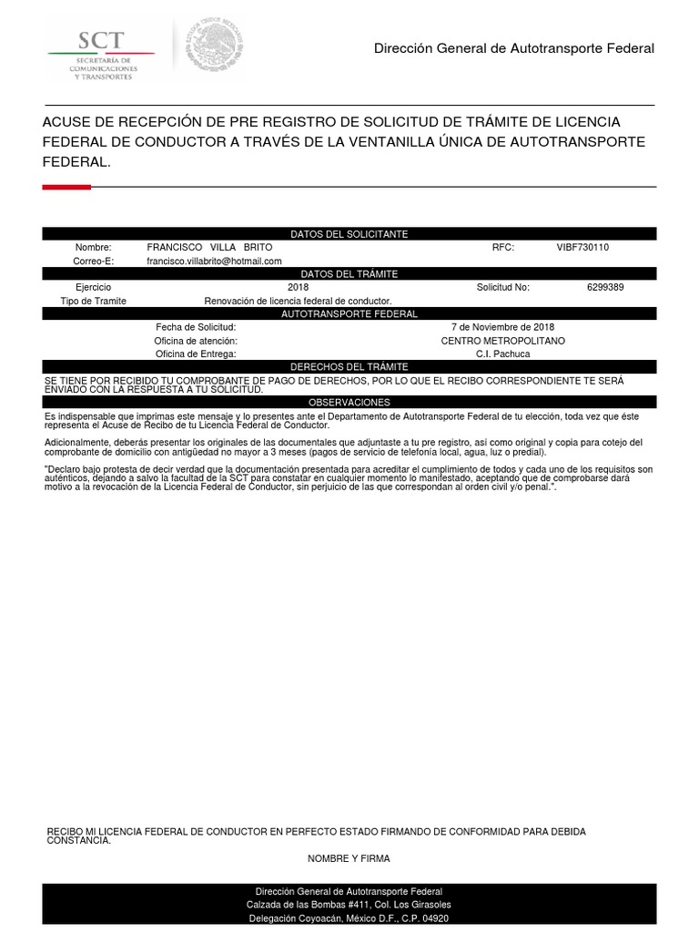 Acuse Registro Tramite VU | PDF | México | Gobierno