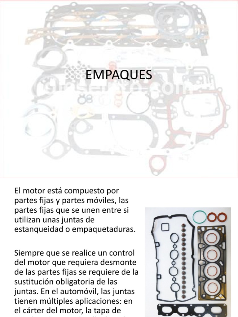 Empaques de Motor: Funciones y Materiales | PDF | Aluminio | Materiales