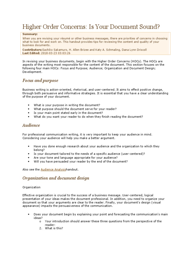 Higher Order Concerns | PDF | Perfect (Grammar) | Grammatical Tense