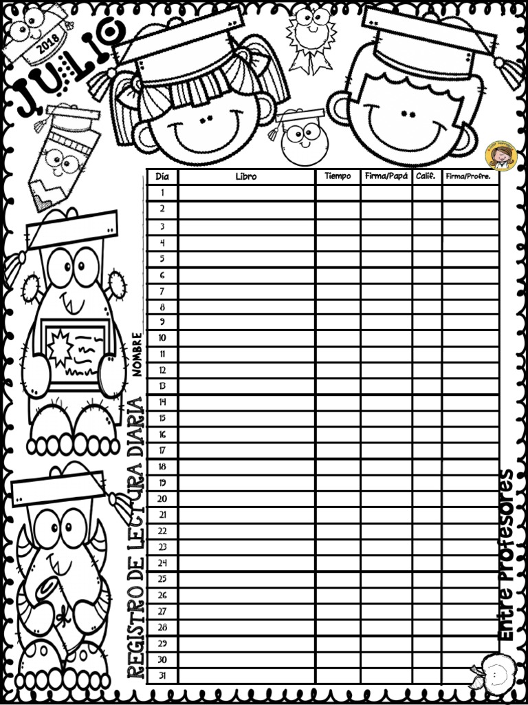 Registro de Lectura Diaria para Niños | PDF