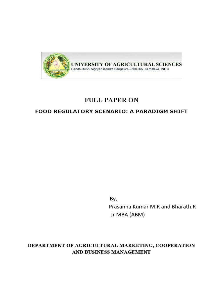 Full Paper - The Food Safety and Standards Act | PDF | Food Safety | Foods