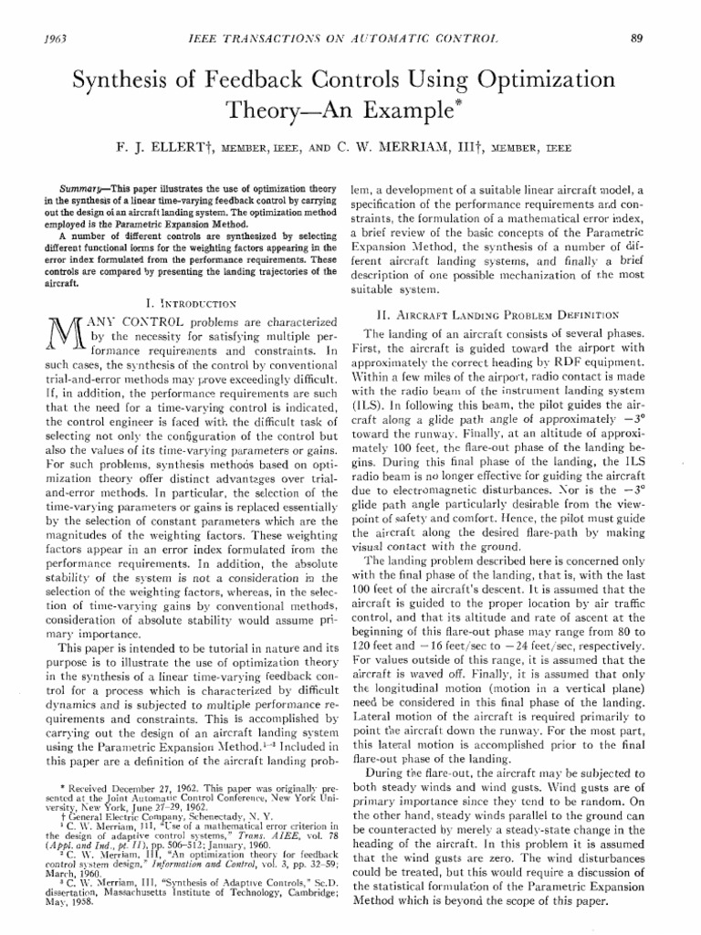 Ellert, Merriam - 1963 - Synthesis of Feedback Controls Using Optimization Theory - An Example ...