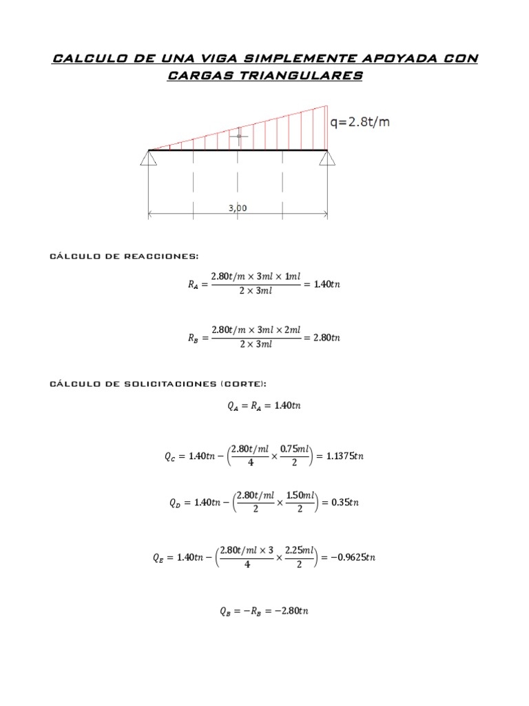 Cálculo de Viga con Carga Triangular | PDF | Geometría | Análisis ...