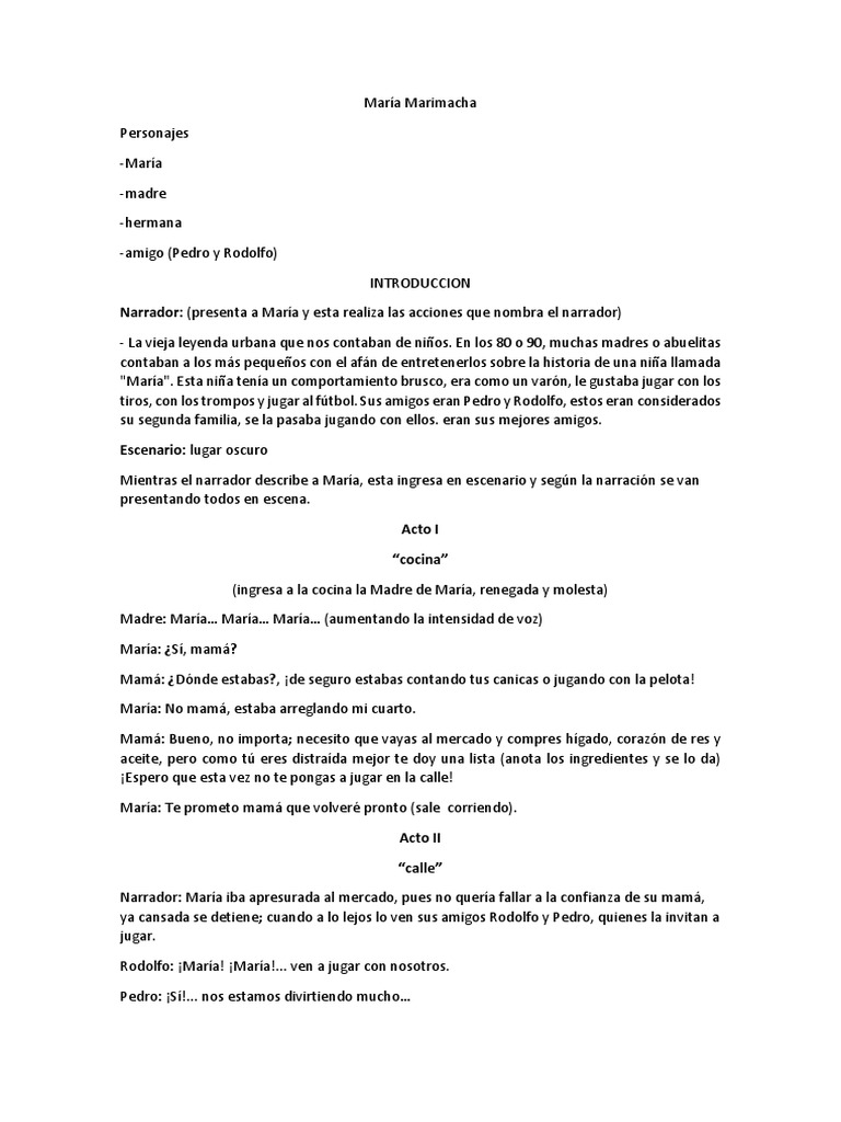 María Marimacha - Guión | PDF | Ocio