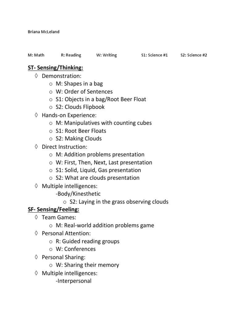 Learning Styles Grid | PDF
