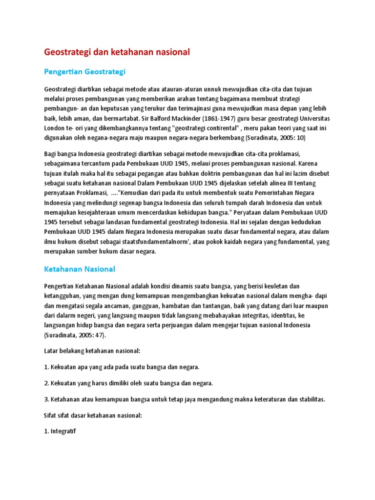 Geostrategi Dan Geopolitik | PDF