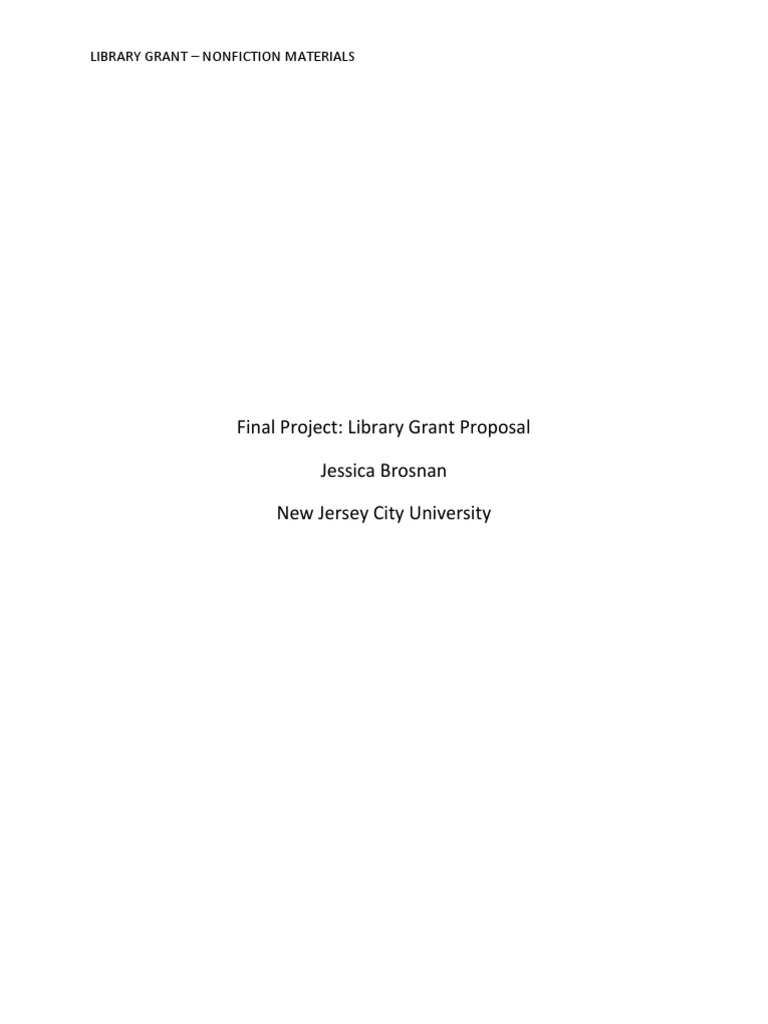 Library Grant Proposal Project | PDF | Libraries | E Books