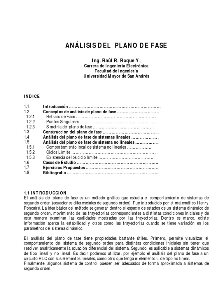 Analisis Del Plano de Fase | PDF | Valores propios y vectores propios ...