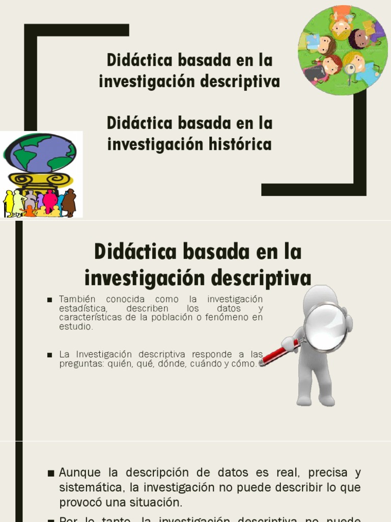 Didáctica Basada en La Investigación Descriptiva | Estadísticas ...