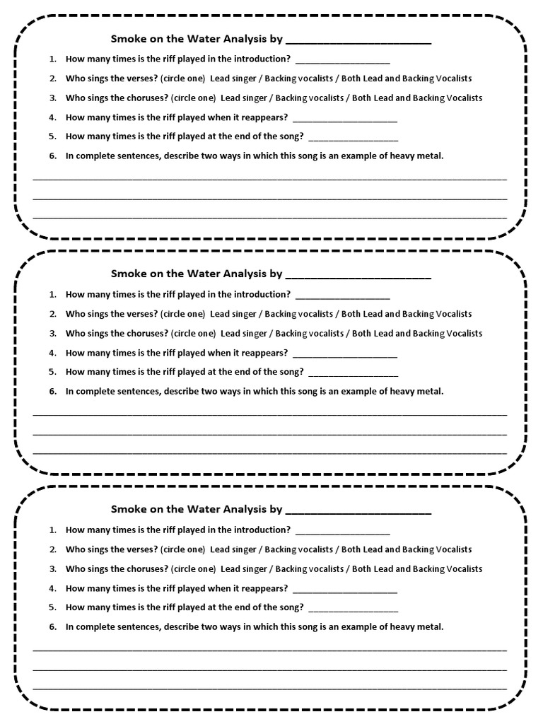 Smoke on the Water Song Analysis | PDF | Song Structure | Singing