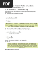 Contoh Soal Mean Median Modus Data Kelompok | PDF | Metode & Bahan Ajar