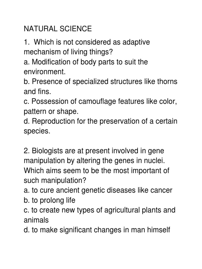 Natural Science | PDF | Life | Cell (Biology)