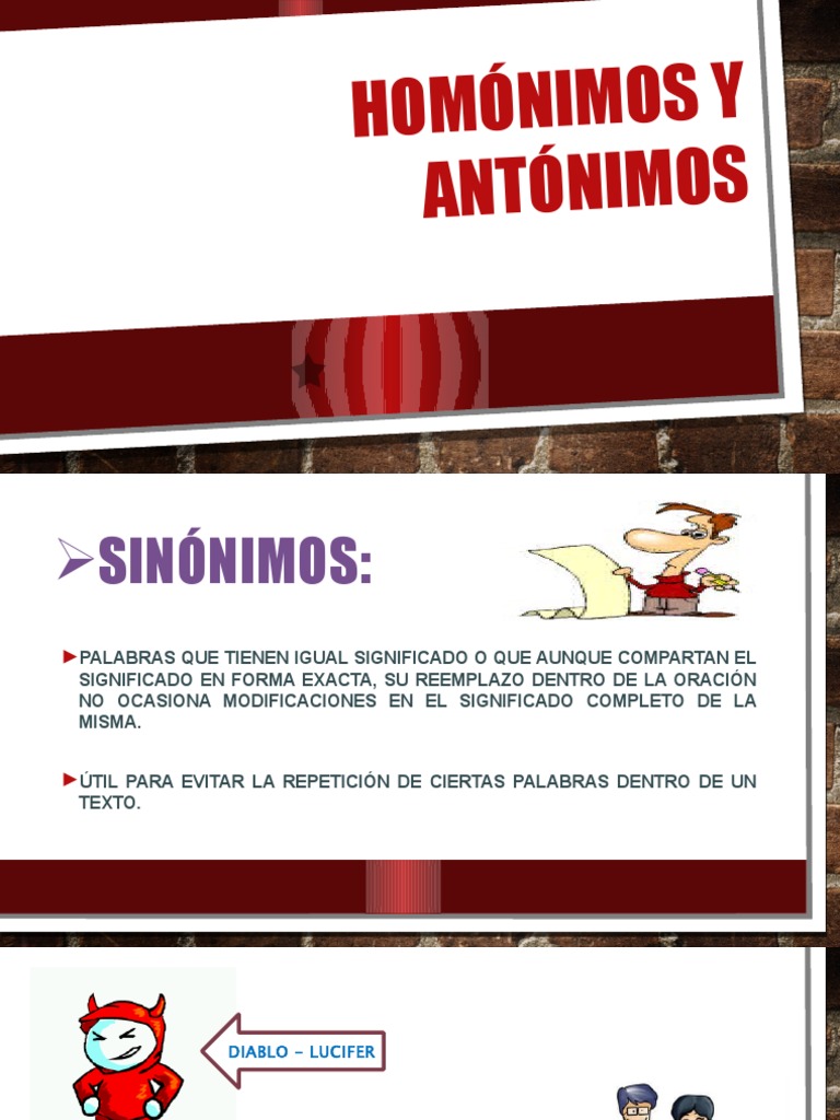 Homónimos y Antónimos | PDF