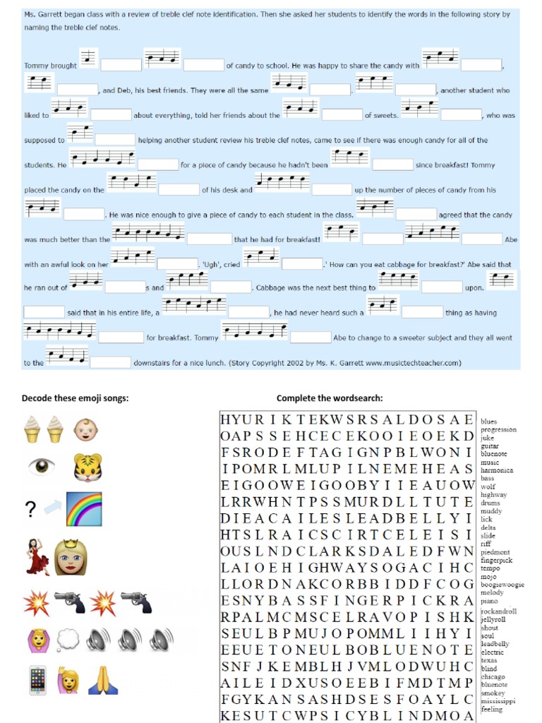 Treble Clef Story | PDF