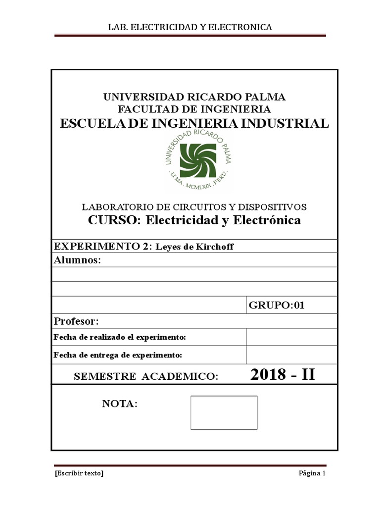 Guia de Laboratorio 2 | Descargar gratis PDF | Electricidad | voltaje