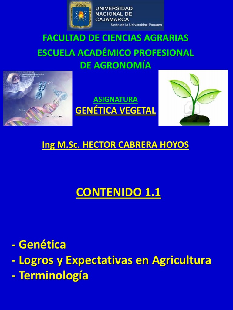 Genética Vegetal: Conceptos Básicos y Logros en la Agricultura | PDF ... Genética Vegetal: Conceptos Básicos y Logros en la Agricultura | PDF ...