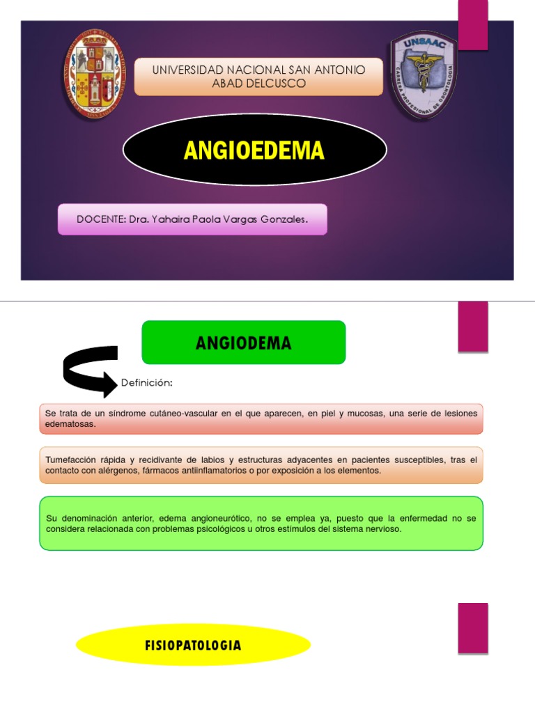Tipos y Tratamiento del Angioedema | PDF | Alergia | Epidemiología