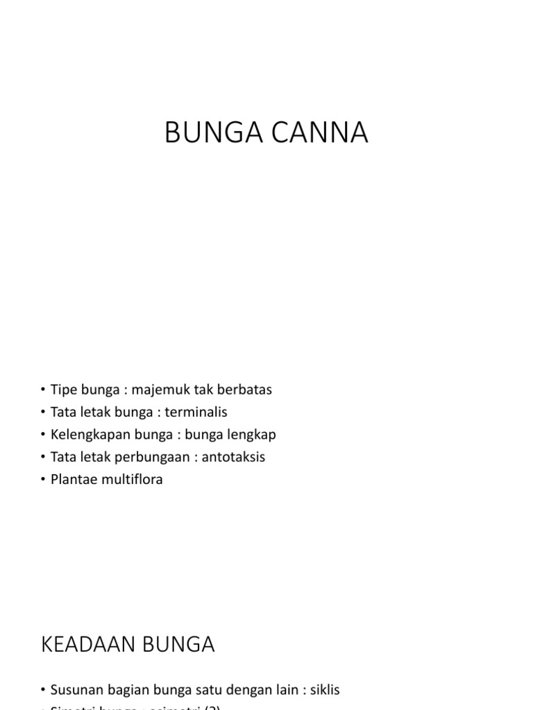 Ciri-Ciri dan Struktur Bunga Canna dan Pisang | PDF | Sains & Matematika
