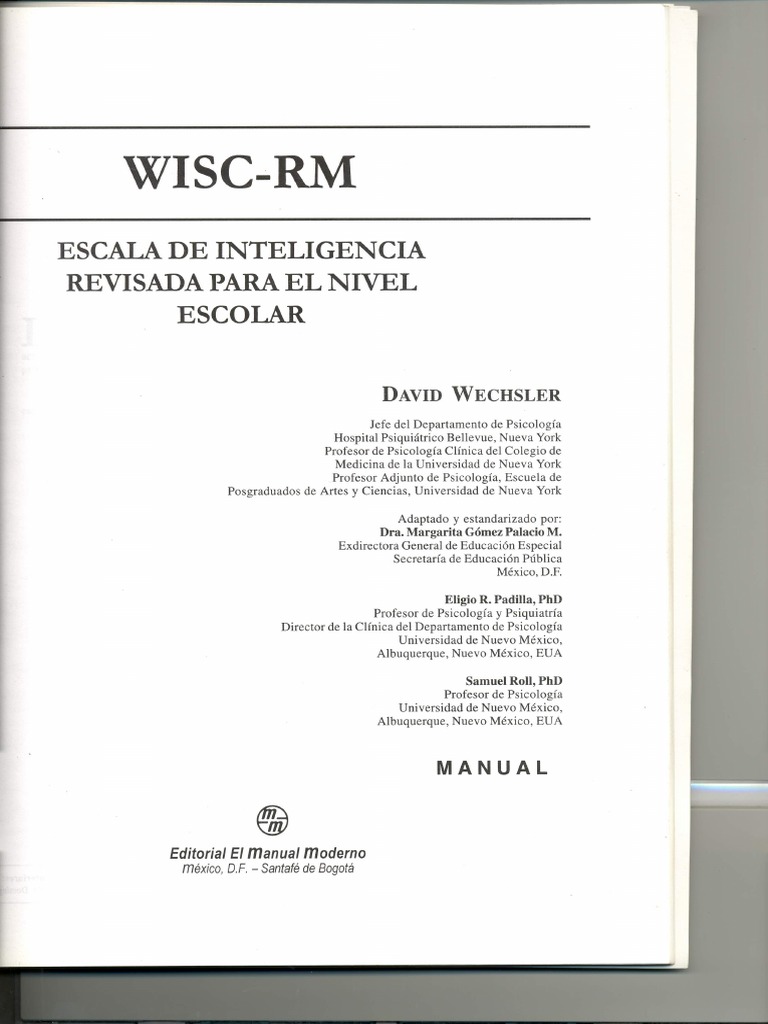 Manual Wisc RM | PDF