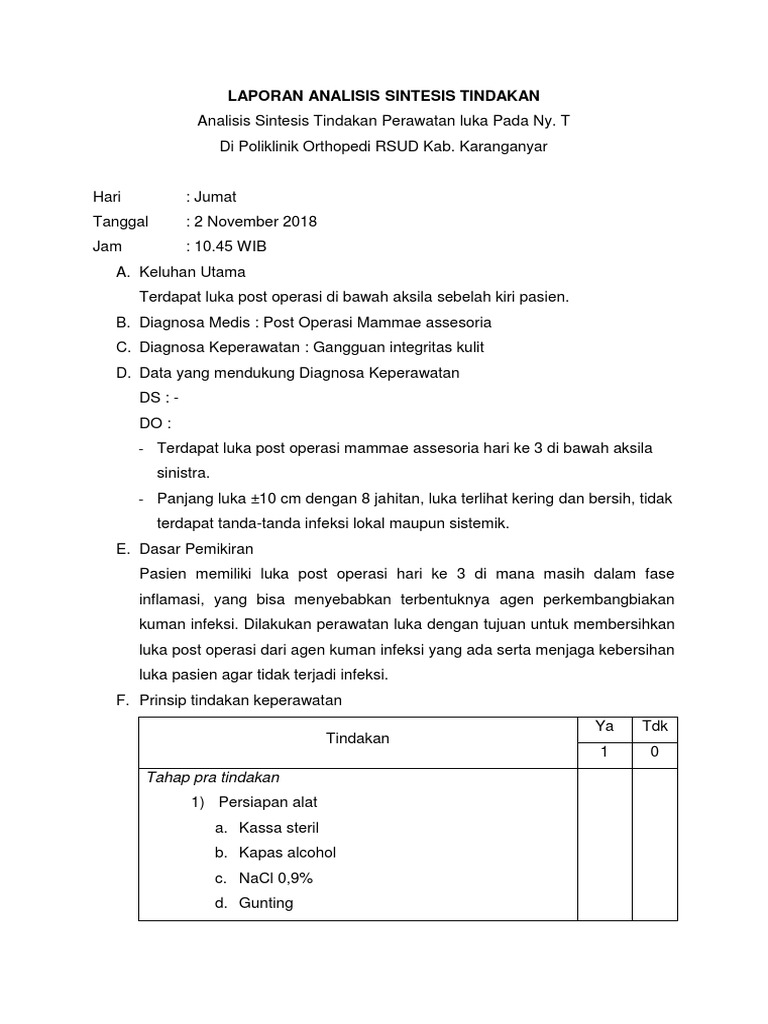 PERAWATAN LUKA POST OPERASI MAMMAE ASSESORIA | PDF
