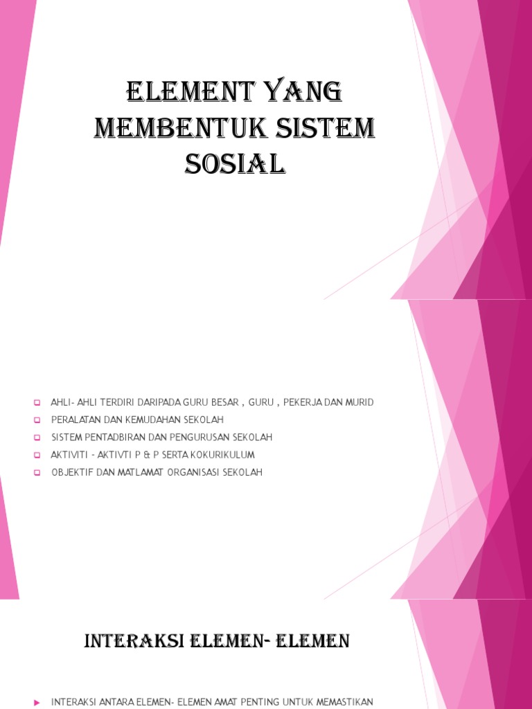 Elemen Yang Membentuk Sistem Sosial | PDF