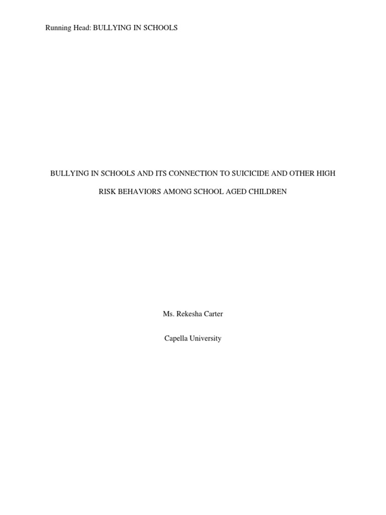 Bullying Literature Review Final | PDF | Bullying | Cyberbullying