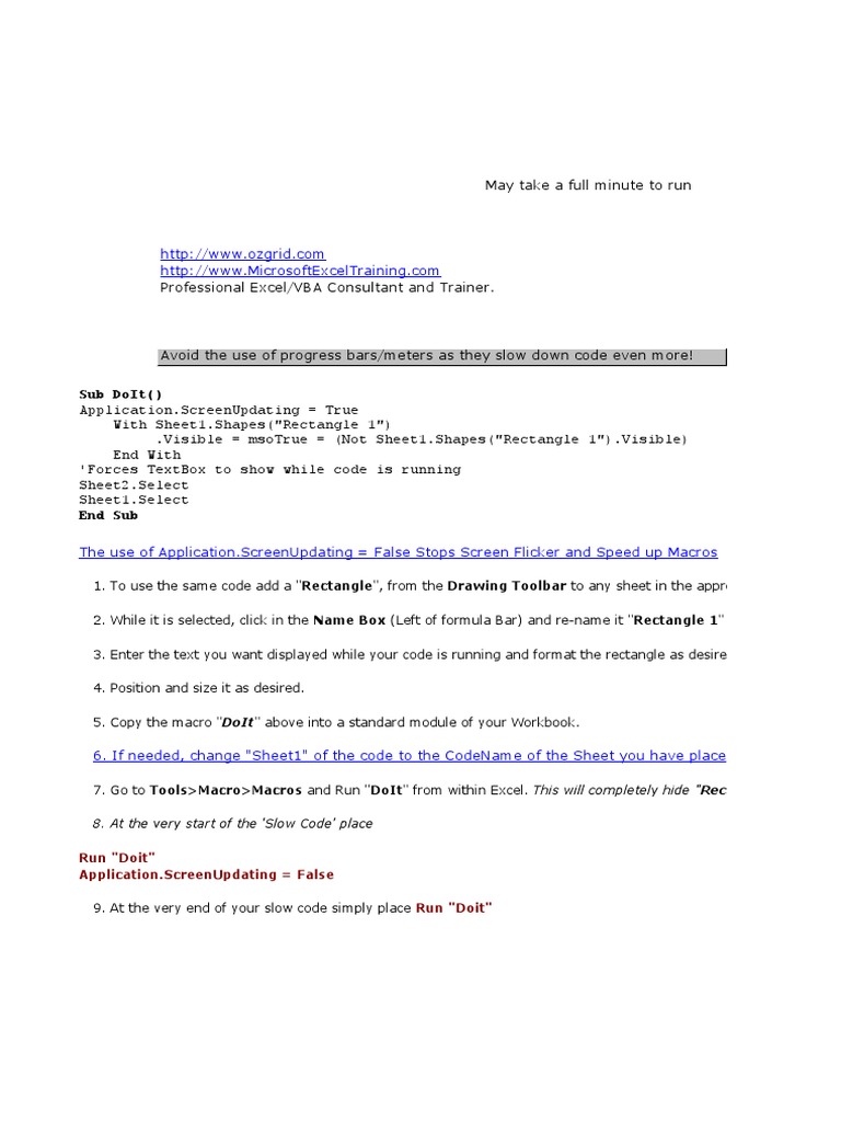 Display Wait Message | PDF