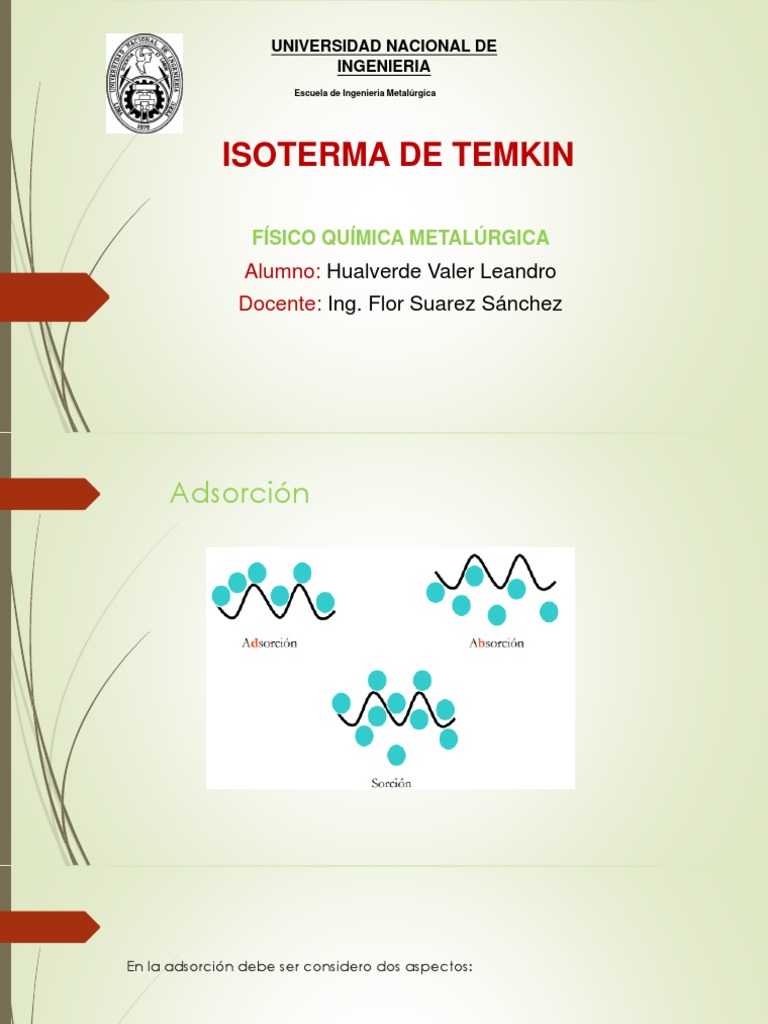 Isoterma de Temkin | PDF | Métodos y materiales de enseñanza