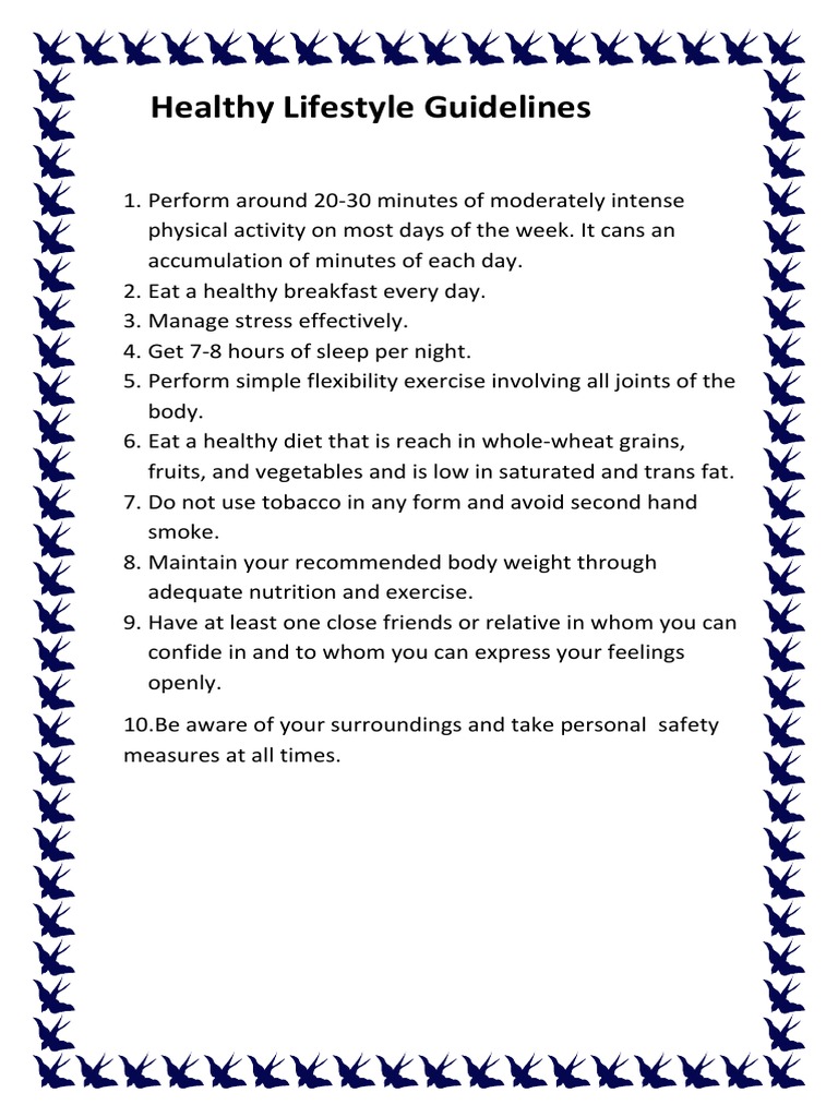 Healthy Lifestyle Guidelines Mapeh J | PDF | Eating Disorder | Eating