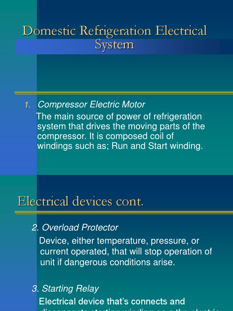 Domestic Refrigeration Electrical System | PDF